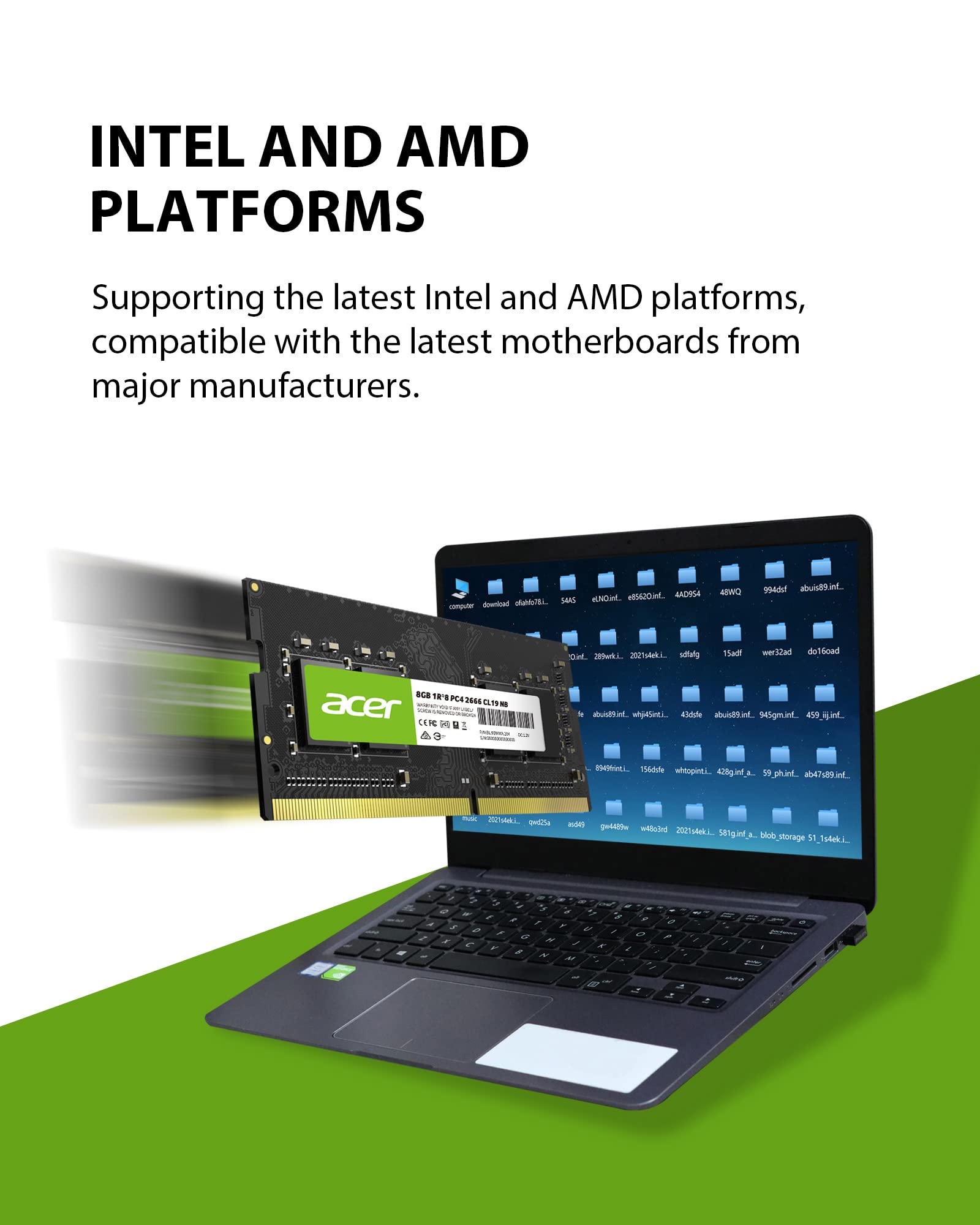 acer SD100 16GB RAM DDR4 (1x16GB) Laptop Ram 2666 MHz SODIMM PC4-2500 CL19 Memory 1.2v - BL.9BWWA.210