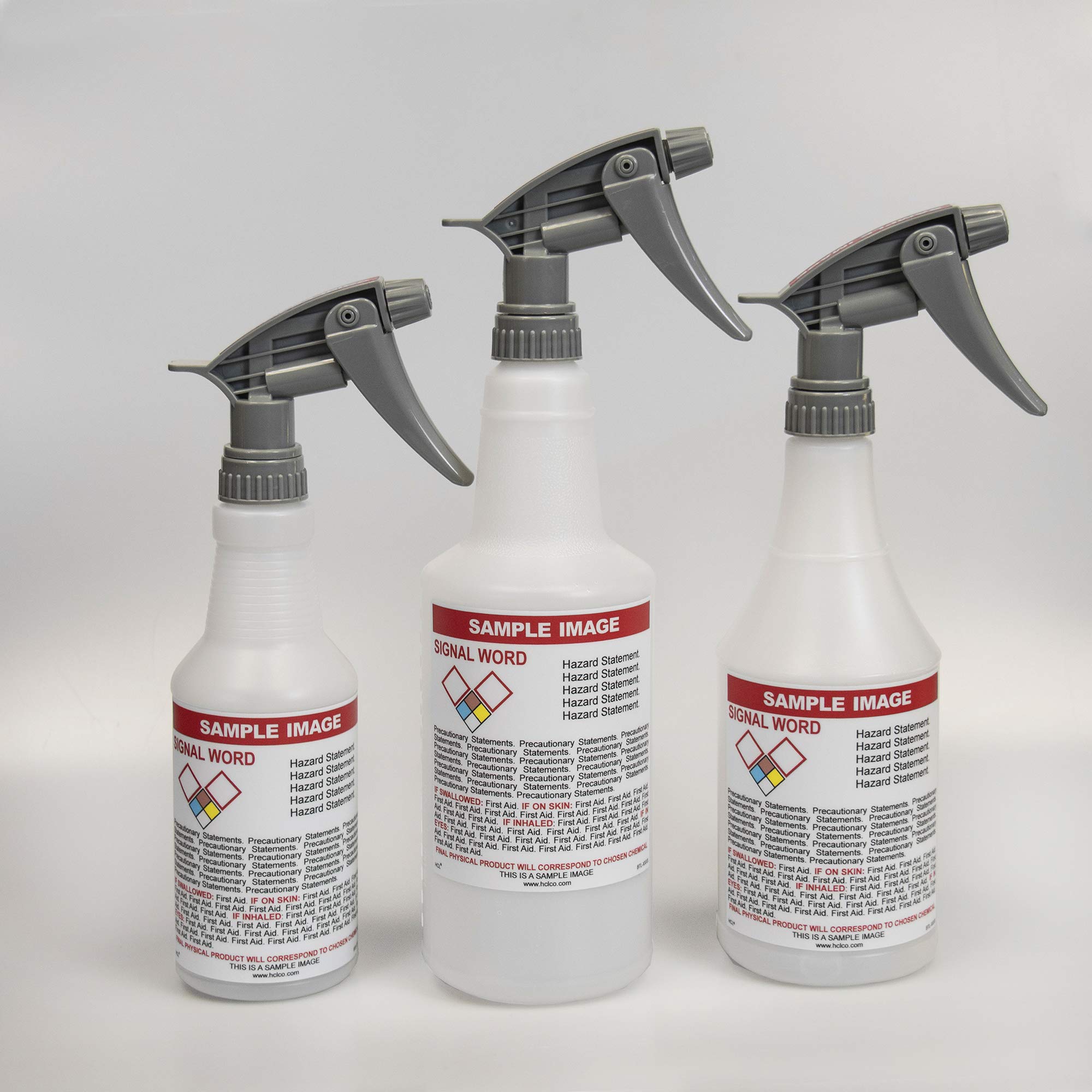 HCL Pre-Labeled GHS Spray Bottles - Ethanol 70% - 24oz (Supplied Empty)