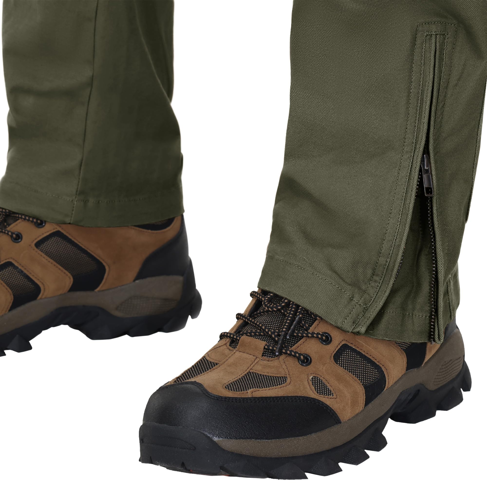 CRYSULLY Men Pants Fall Relaxed-fit Cotton Woodland Army Cargo Trousers Utility Combat Work Pants Green 34