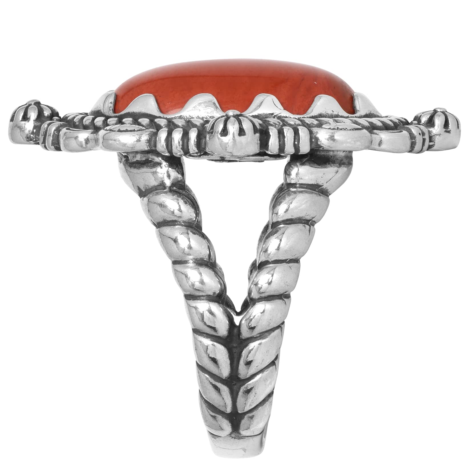 American West Sterling Silver Women's Statement Ring Red Jasper Gemstone Size 6