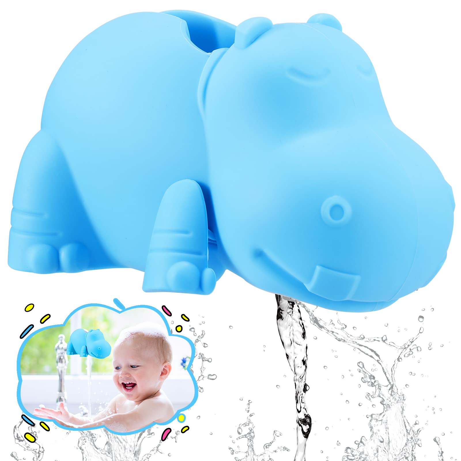 Baby Shower Cap Shield, Waterproof Safety Soft Silicone Kids Bathing Shampoo Hat, Adjustable Cute Crown Shape Shower Cap for 0-9 Years Old Children, Eye and Ear Protection (Yellow)
