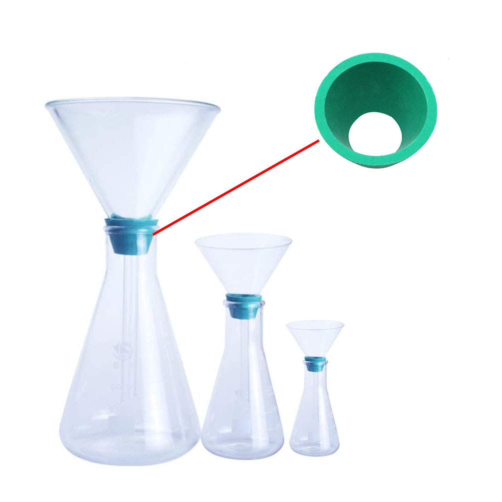 MEETOOT Suction Bottle Pad Silicone Funnel Holder Kit 9 in 1 Buchner Funnel Flask Adapter Green Rubber Filter Gasket Seal Ring Tapered Collar