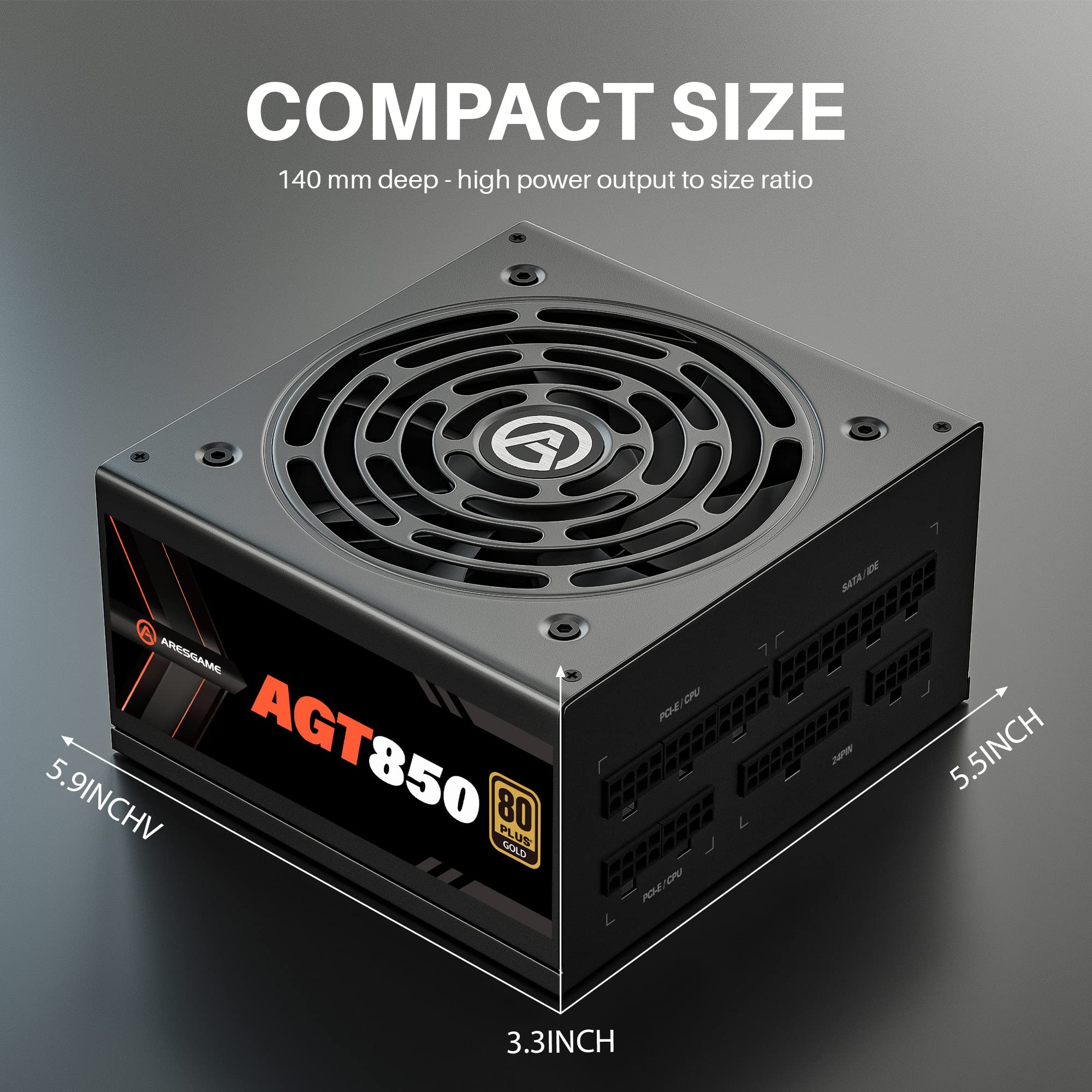 850W Power Supply 80+ Gold PSU Fully Modular ATX PSU