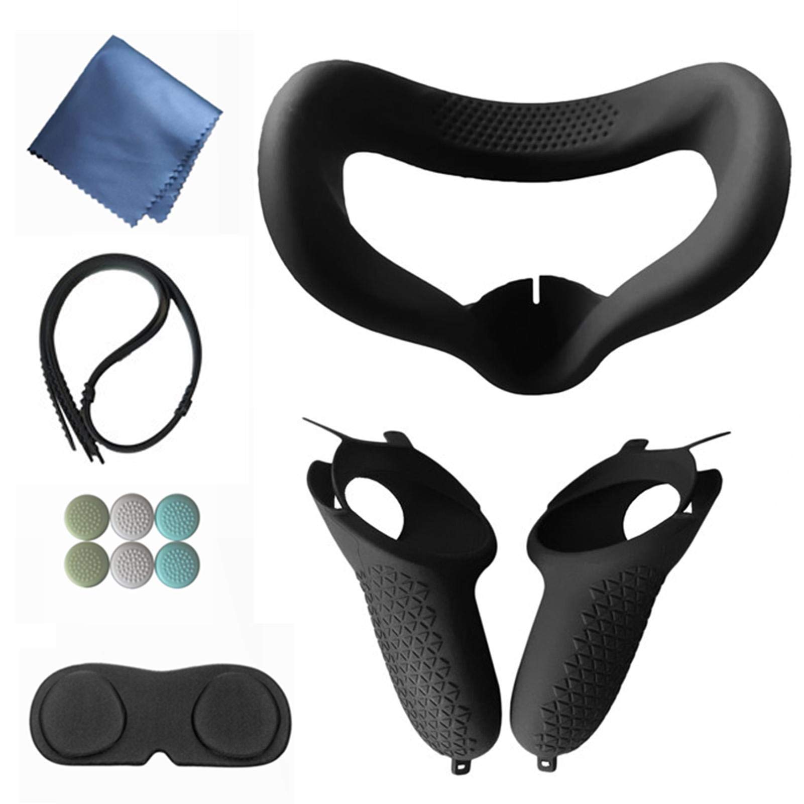 A/B VR Eye Silicone Cover Eye Set Accessories Washable and Nonslip and Sweat-Absorbent Compatible with Oculus Quest 2 VR Eye Cushion Cover Sweatproof Lightproof Protection Kit