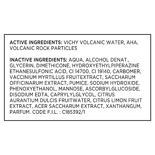 Vichy Mineral Double Glow Peel Face Mask with Exfoliating AHA Fruit Acids, Oil-Free Face Mask to Refine and Illuminate Skin, Paraben-Free
