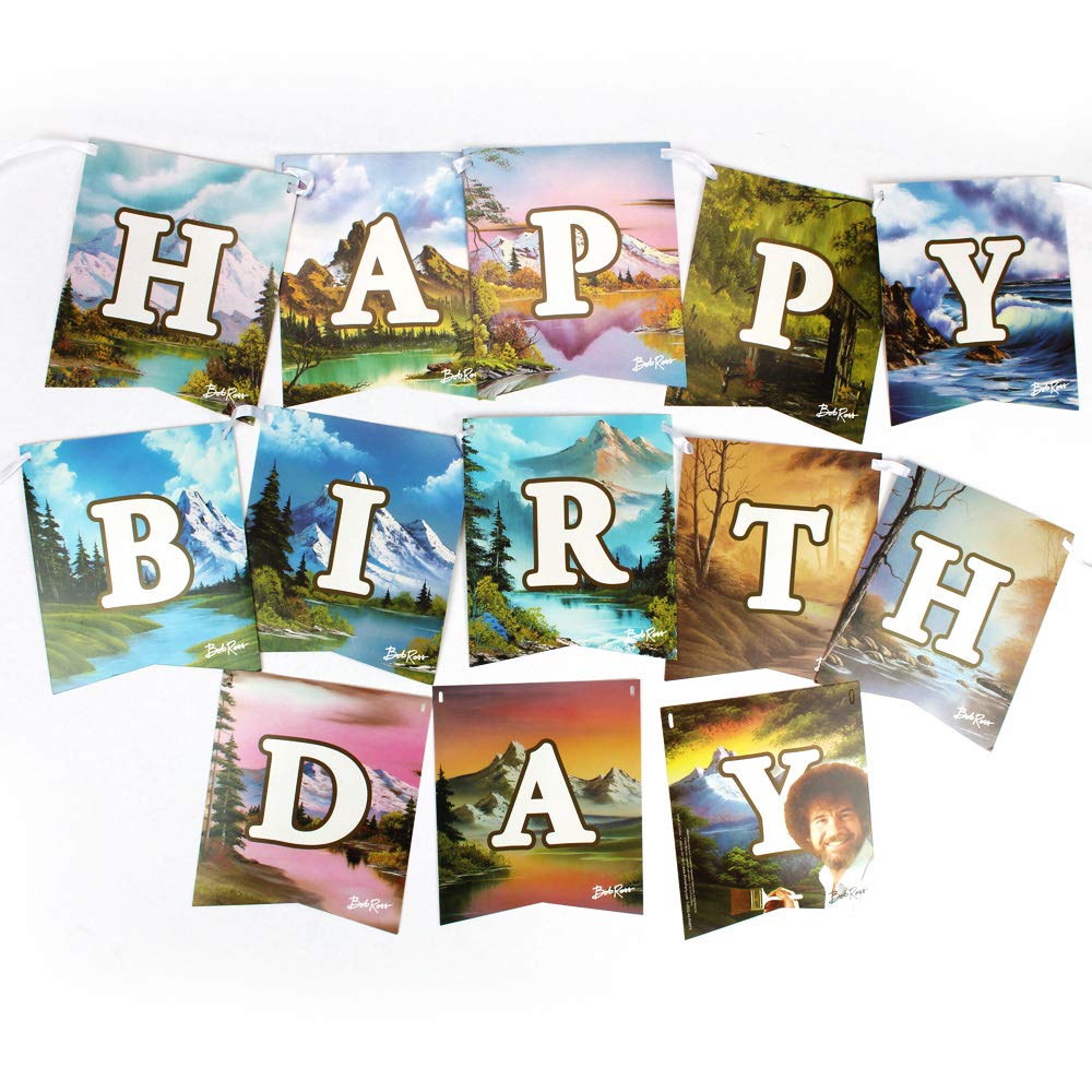 Bob Ross Party Supplies (Standard) Classic Happy Birthday Decorations, Graduation, Retirement, Art Party, 66 Piece Set, by Prime Party