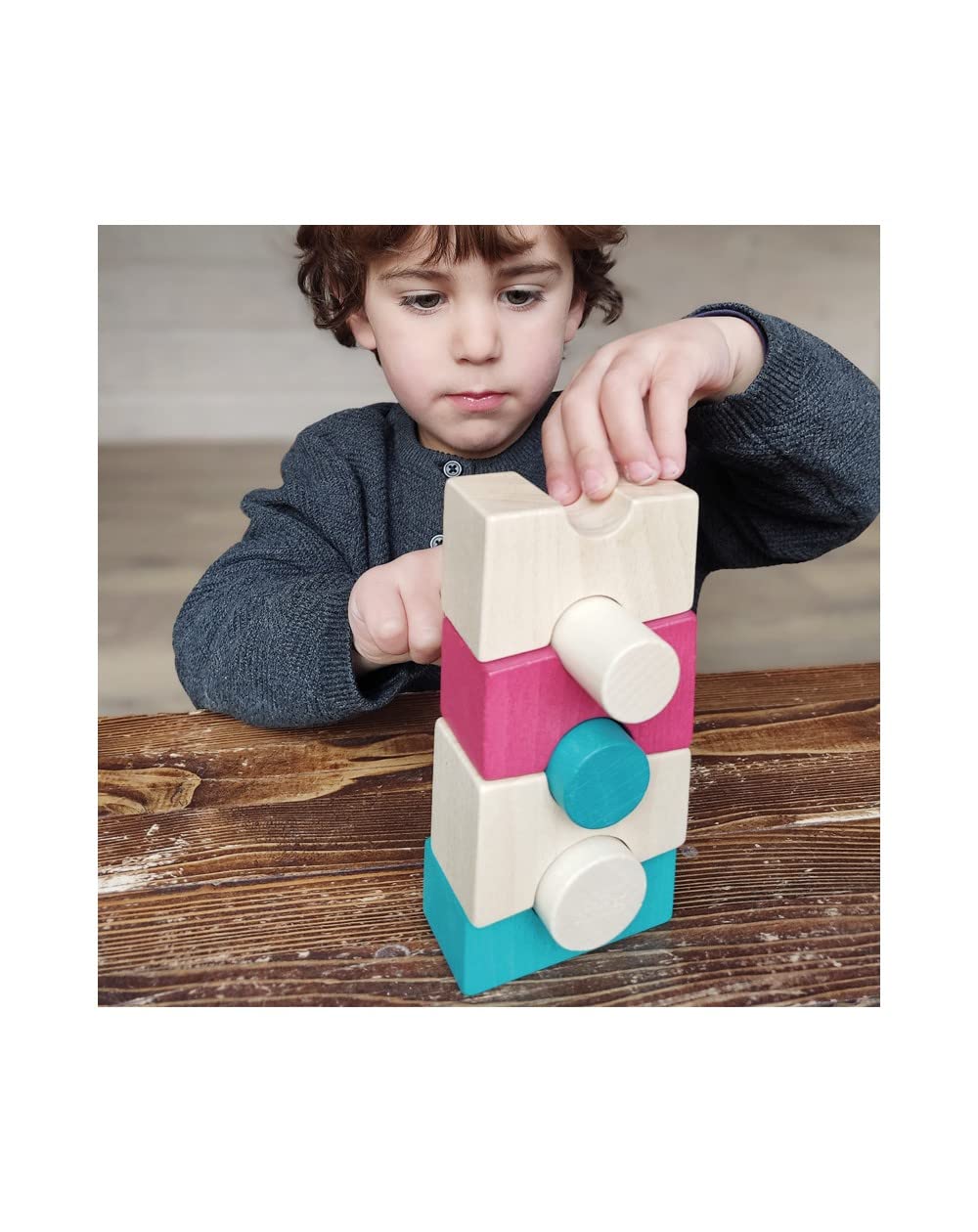 Andreu Toys 16117 Stacking Tower Skill Games, Multicoloured, Ășnico
