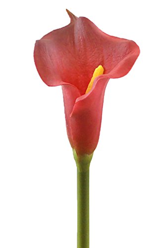 DII 3 Piece Artificial Cala Lily - Natural Silk Flowers for Bridal Bouquet, Home Decoration, DIY, Arts & Crafts Project, Garden, Office Decor, Centerpiece Décor - Red
