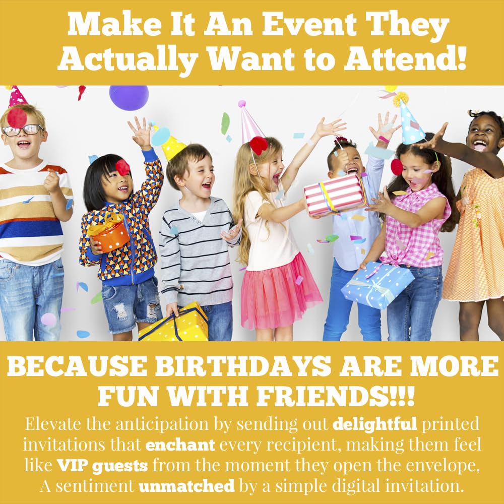 Cute & Silly Shredded Cheese Themed Birthday Party Invitations for Kids, 20 5x7 Fill In Cards with Twenty White Envelopes by AmandaCreation…