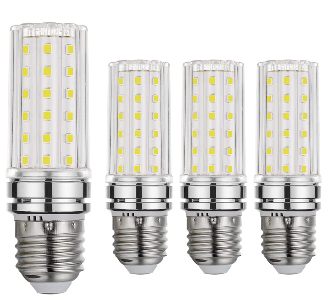 BOGAO E26 LED Bulb, 12W White 6000K LED Bulbs, 80-100 Watt Light Bulbs Equivalent, E26 Screw Base,1200 Lumens LED Lights (4 Pack White)