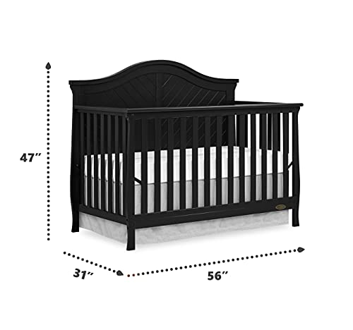 Dream On Me Kaylin 5-in-1 Convertible Crib in Black, Greenguard Gold Certified , 56x31x47 Inch (Pack of 1)