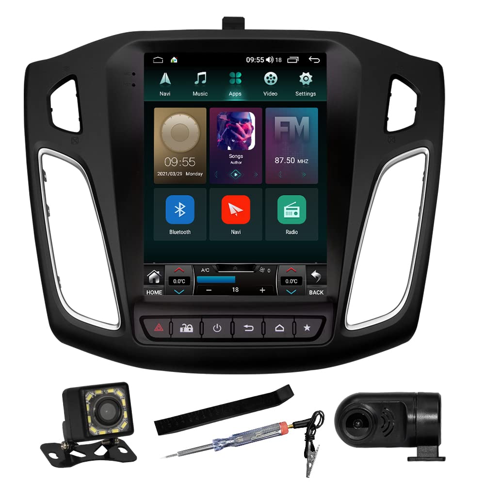 Android 10 Touch Screen Car Stereo with Bluetooth for Ford Focus 2012-2016,4+64GB Carplay and Android Auto,10.4 Inch IPS Screen,Car Radio with GPS Navigation,DSP,Voice Control,Back-up Camera