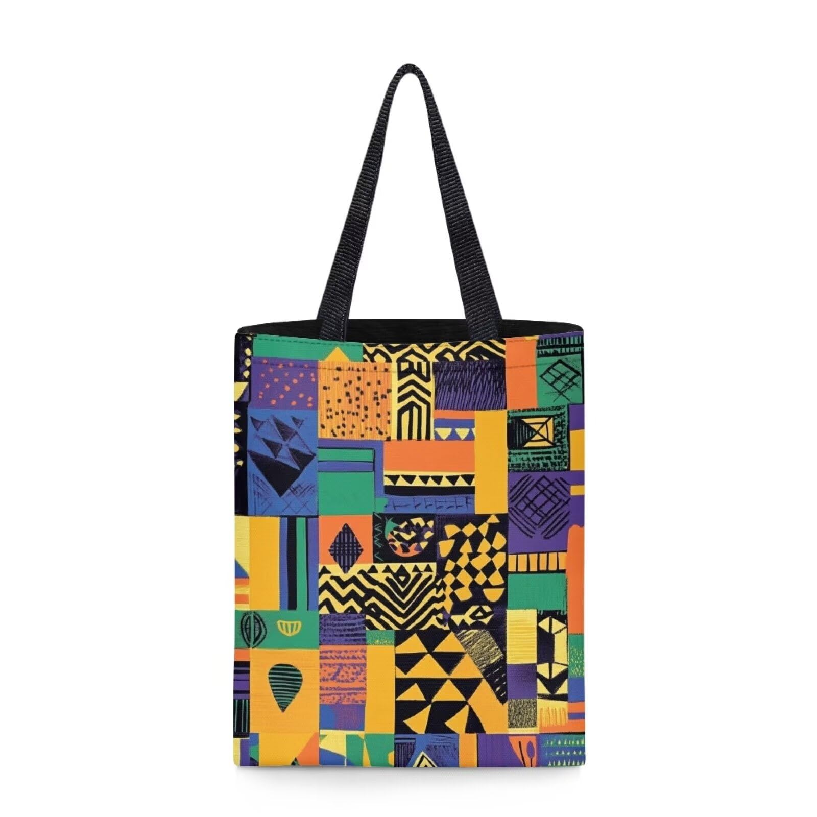FOR U DESIGNS Teens Canvas Shopping Tote Bag African Tribal Style Printed Shoulder Bags