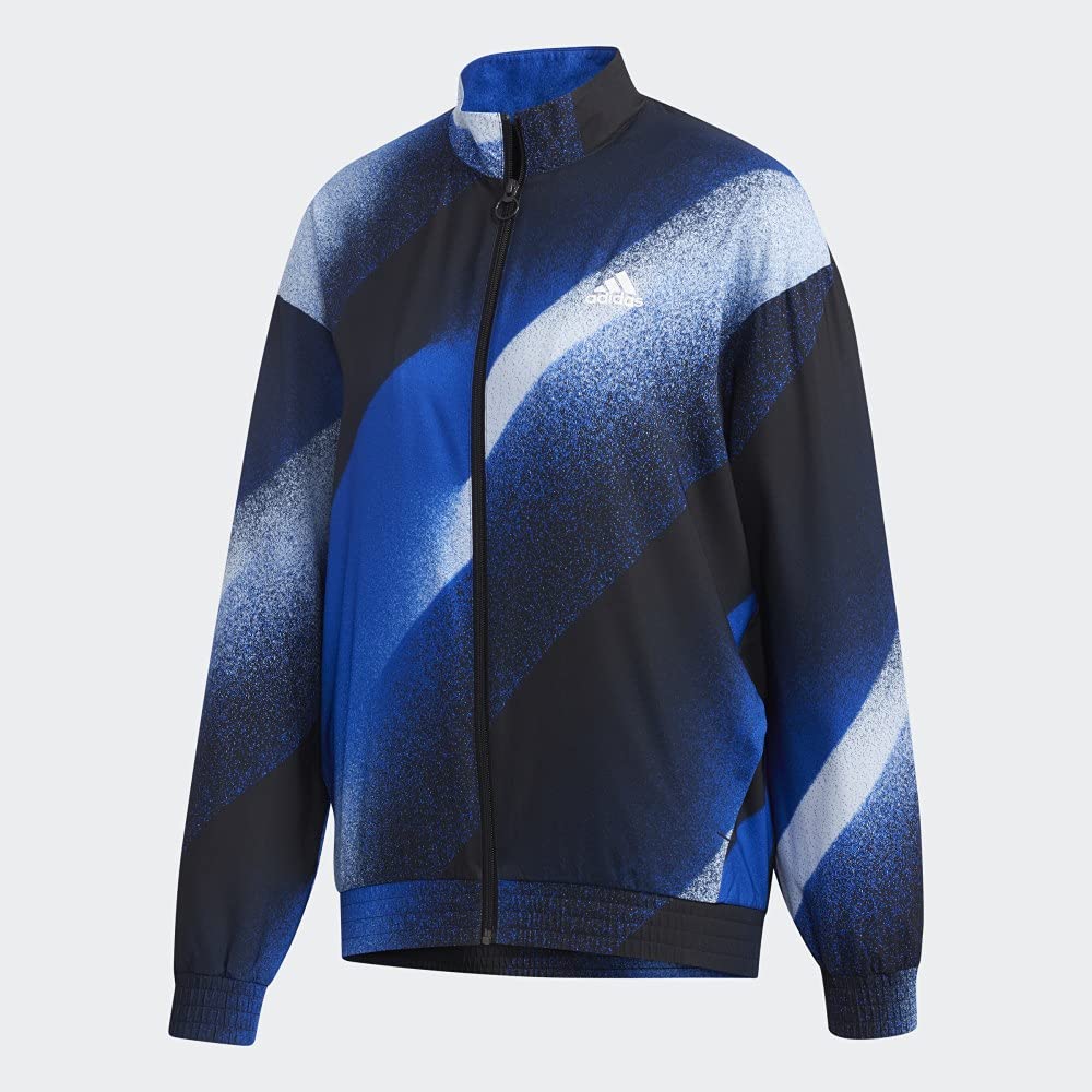 adidas womens Unleash Confidence Woven Track Top Black/Blue/Sky/Sky X-Large