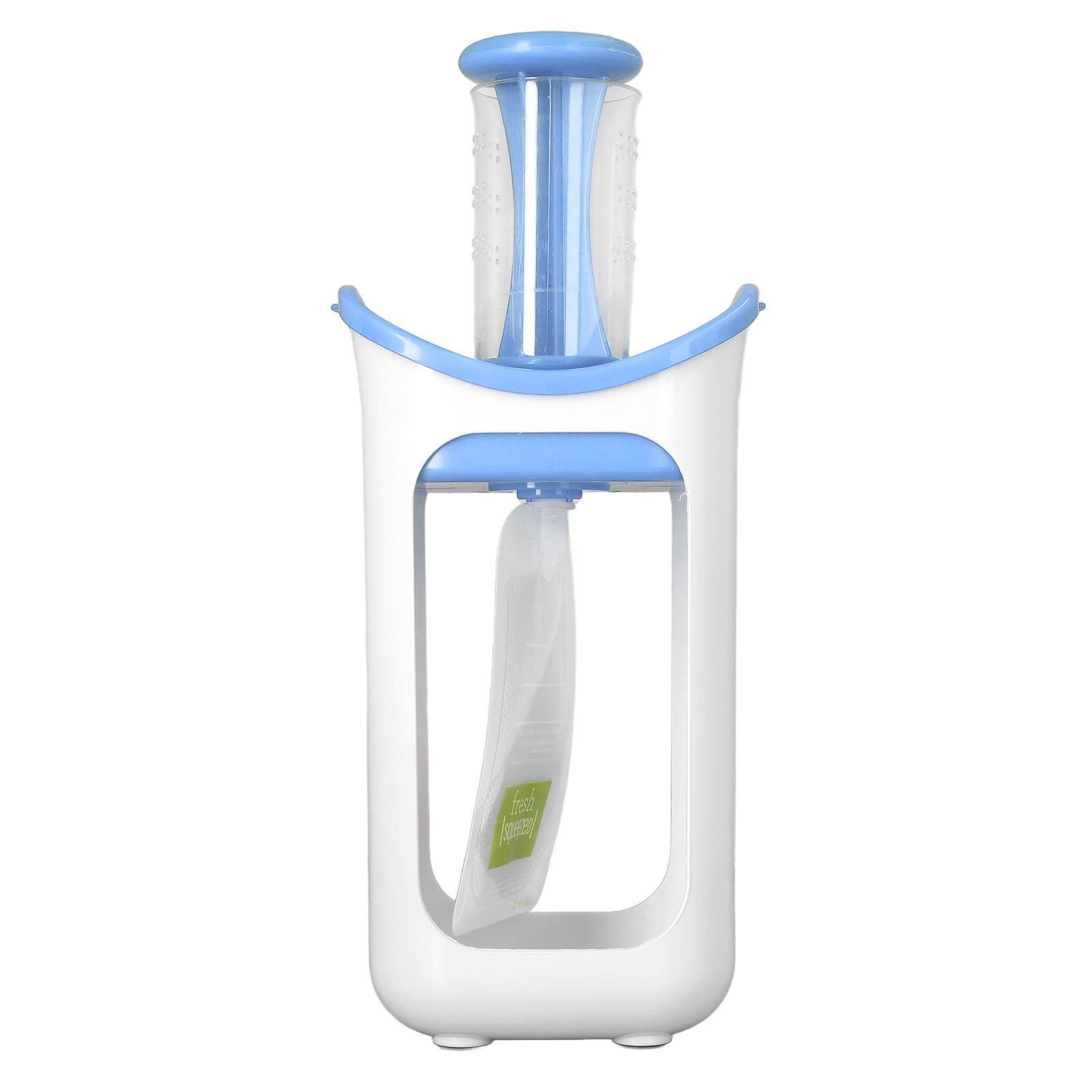 Baby Squeeze Station Infant Baby Food Maker Fruit Puree Squeeze Station Baby Food Container with Squeeze Bag Home Kitchen Tools for Homemade Purees (Blue)