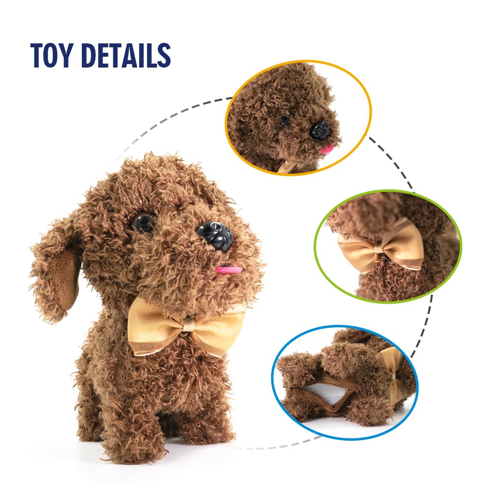 WEofferwhatYOUwant Plush Electronic Labradoodle Dog - Adorable Goldendoodle Teddy Bear Puppy- Walks, Barks, and Cuddles. Ages 18+ Months