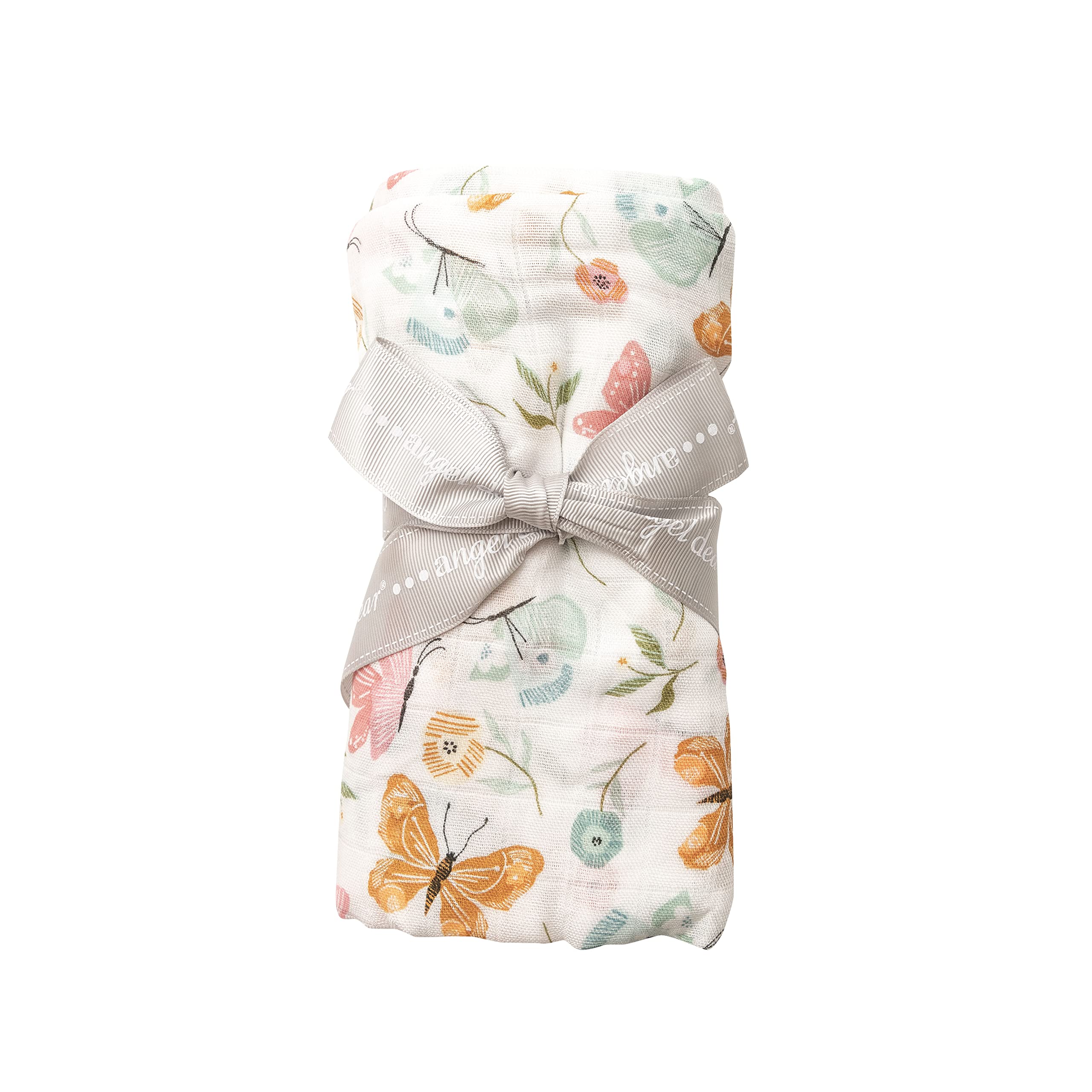 Angel Dear Pretty Butterflies/White Swaddle Blanket O-S
