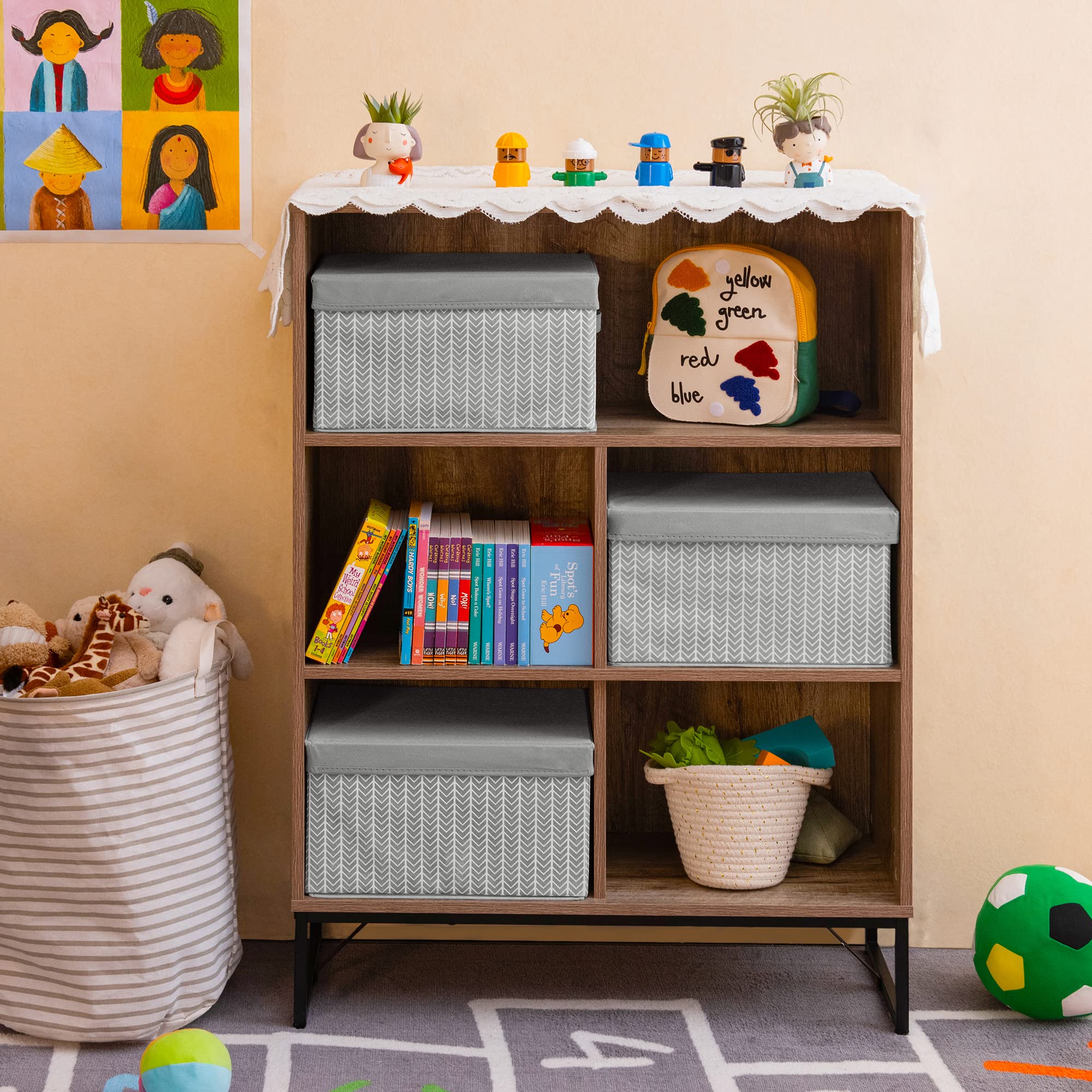 GRANNY SAYS Bundle of 3-Pack Rectangle Storage Bins & 1-Pack Hanging Closet Organizer