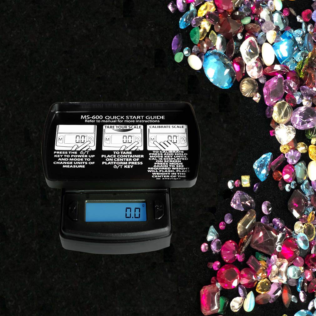 American Weigh Scales Fast Weigh MS Series Precision Digital Pocket Weight Scale, Flexible Measurements 600G x 0.1G (MS-600-BLK)