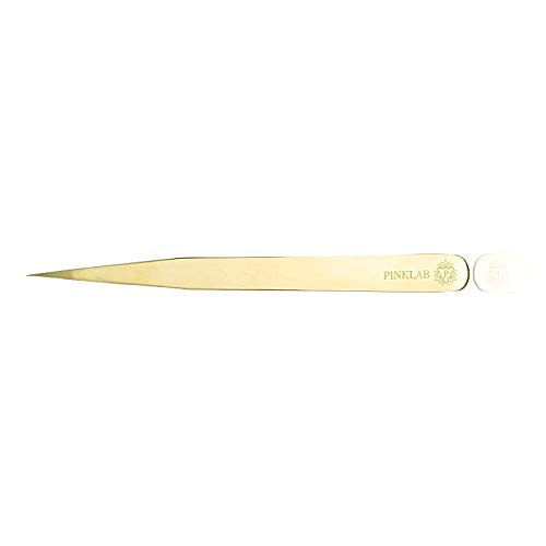 Rev Pro Gold Straight Fine Point Tweezer for Eyelash Extensions By PINKLAB