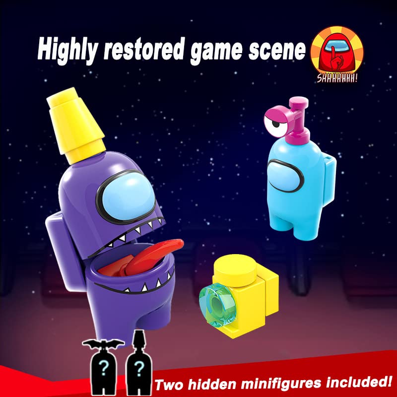 Among Game Us Werewolf Kill Games Building Blocks with 10 Mini Figures (with Instructions and Box) 297pcs ,The for Kids