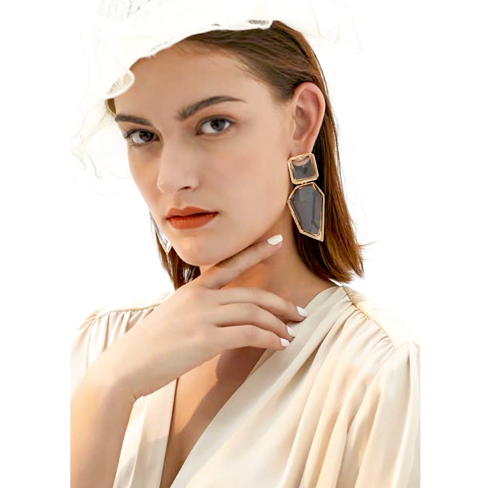 Acrylic Geometric Statement Drop Dangle Earrings for Women KELMALL COLLECTION