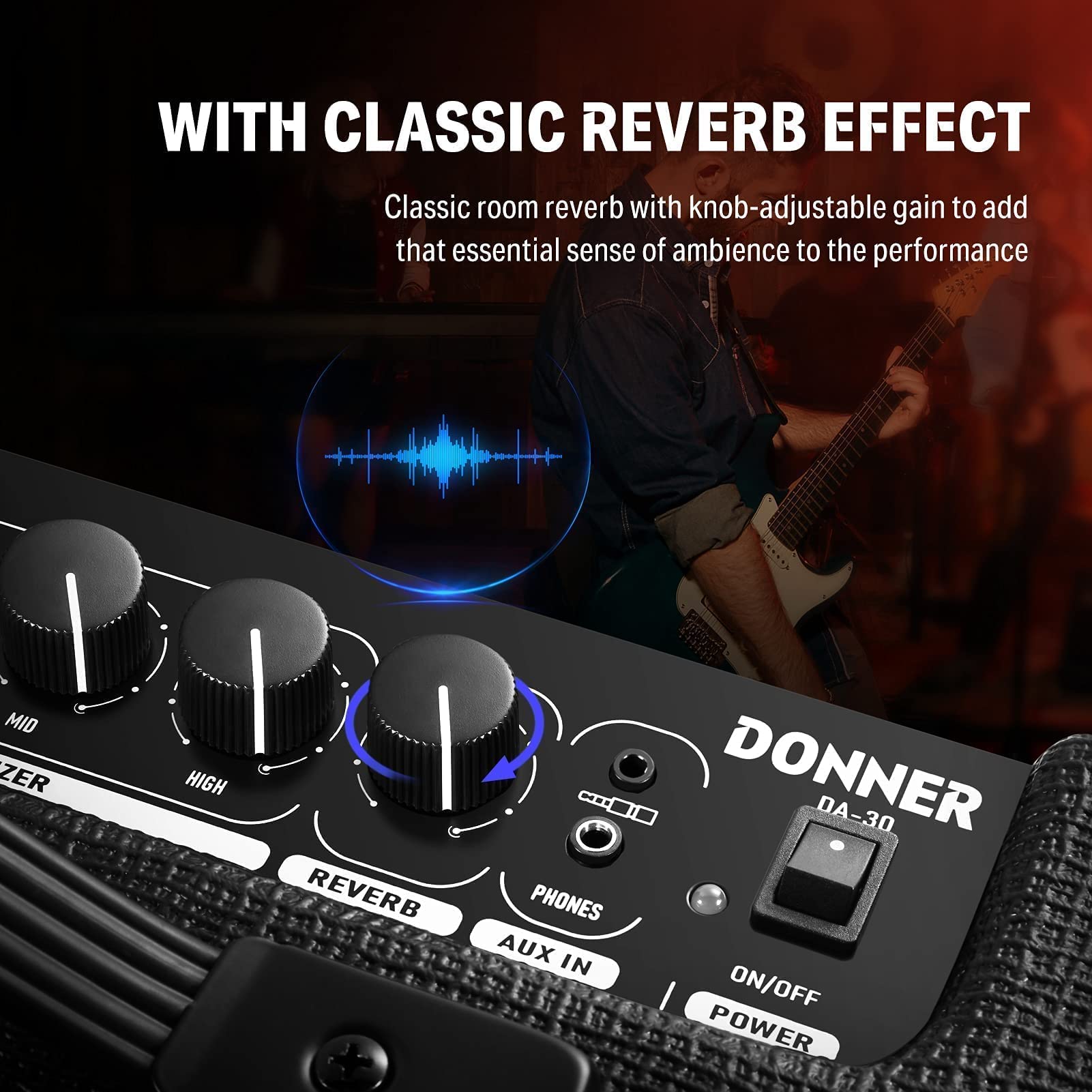 Donner 39 Inch Electric Guitar Solid Body with Electric Guitar Amp 30W, Guitar Practice Amplifier Combo DA-30 with 10"Speakers， Clean & Distorted Dual Channel Sound Circuit Design
