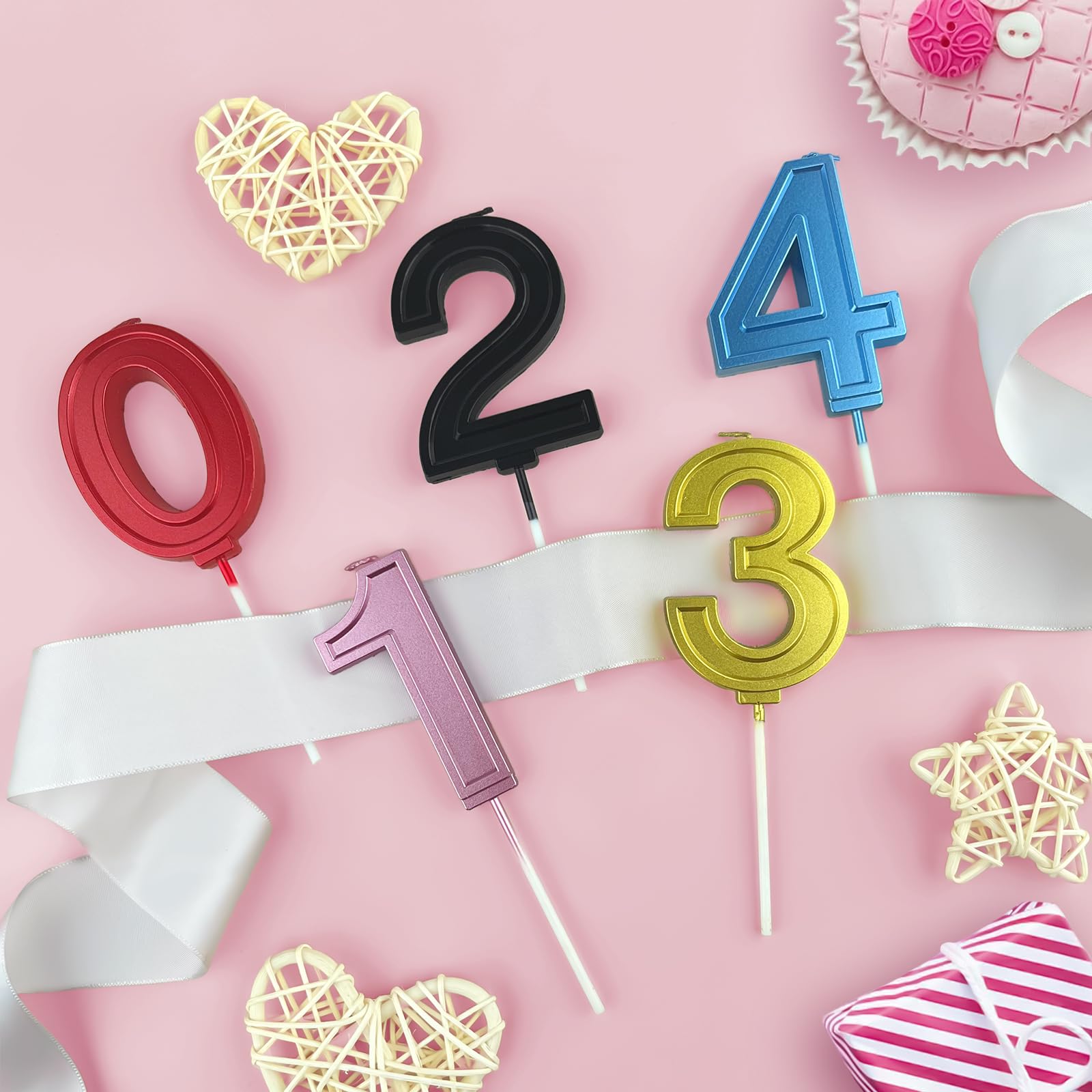 Black 30 Number Birthday Candle for Cake, 2.76 Inch Number Cake Candles for Wedding Anniversary Decoration Happy Birthday Party Celebration