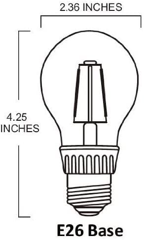 A19 LED Edison Light Bulbs, 5.5W, Replacement for 40 Watt Bulbs, 50 Watt & 60 Watt, 630 Lumens, Warm White 2700K LED Filament Bulb, E26 Medium Screw Base, Non Dimmable, Clear Glass, (6 Pack)