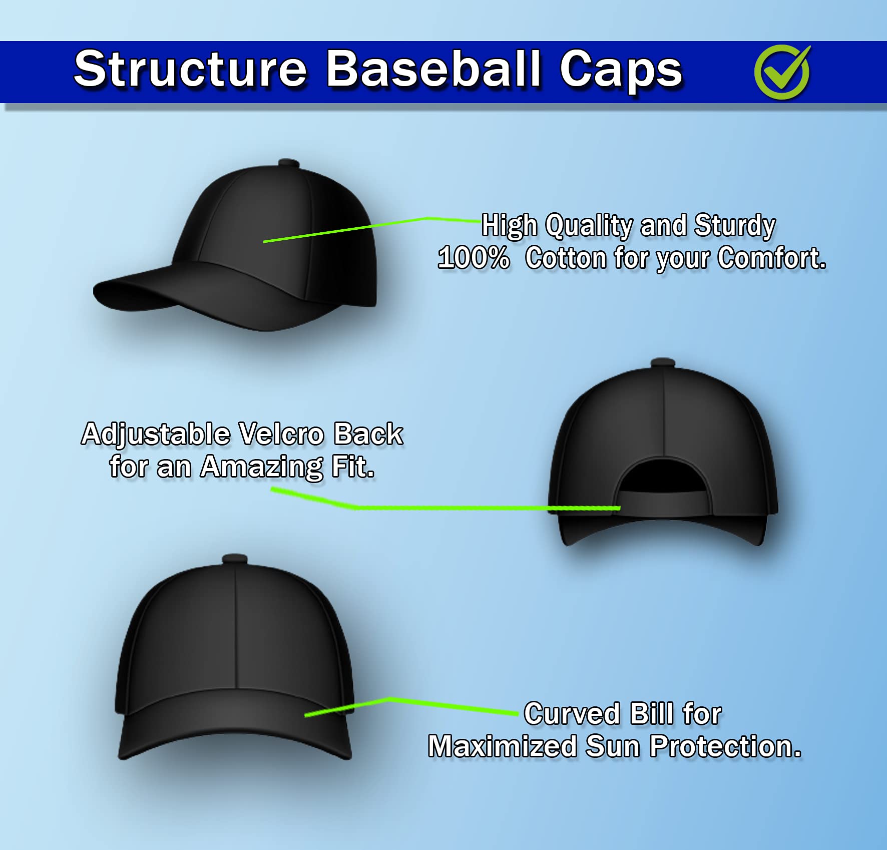 Ampton Tailored Custom Logo Embroidered dad hat Design Your own Structured Baseball Cap Style Black, 0-8