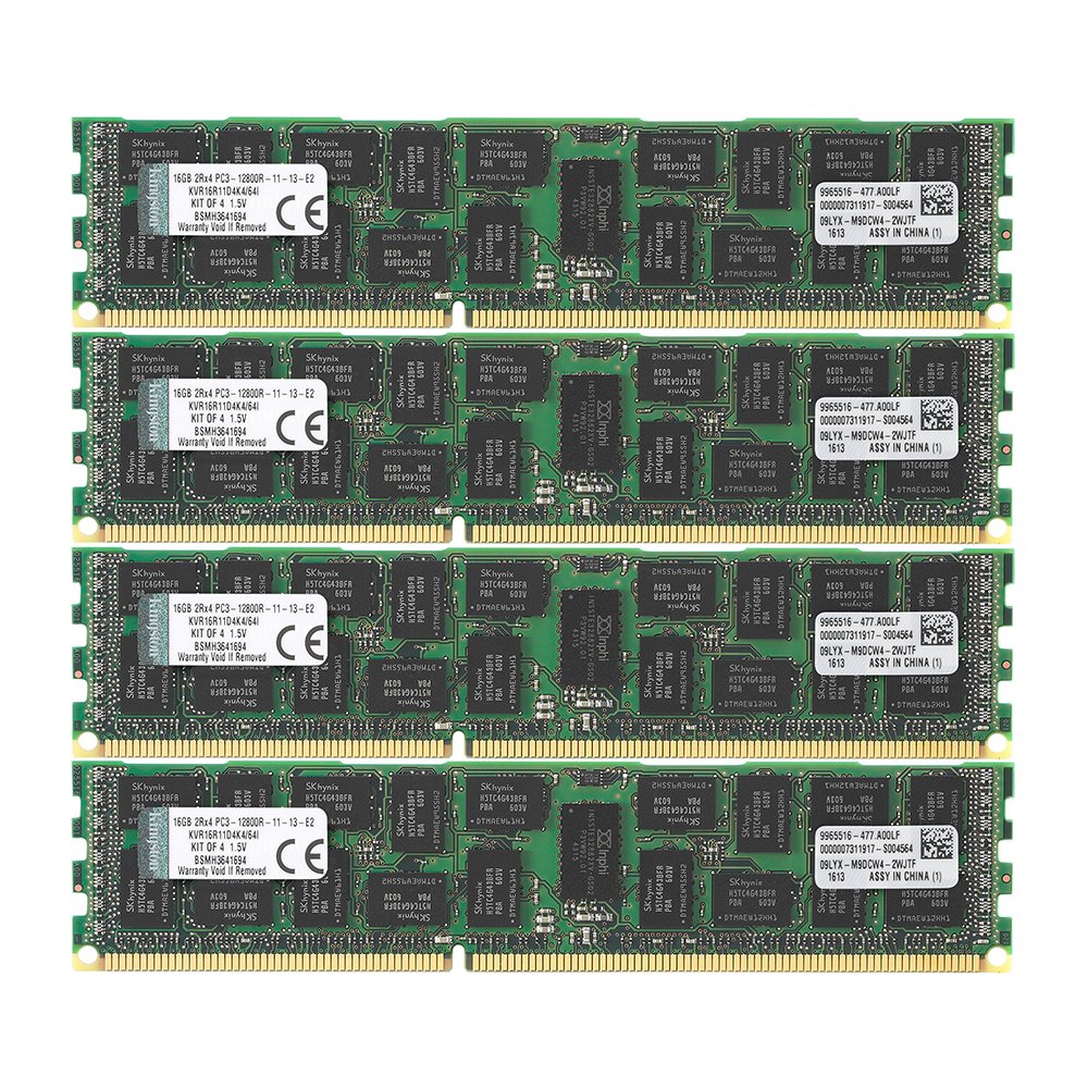 Kingston Technology Value RAM 64GB Kit 1600MHz DDR3 ECC CL11 DIMM DR x 4 with TS Intel Server Memory