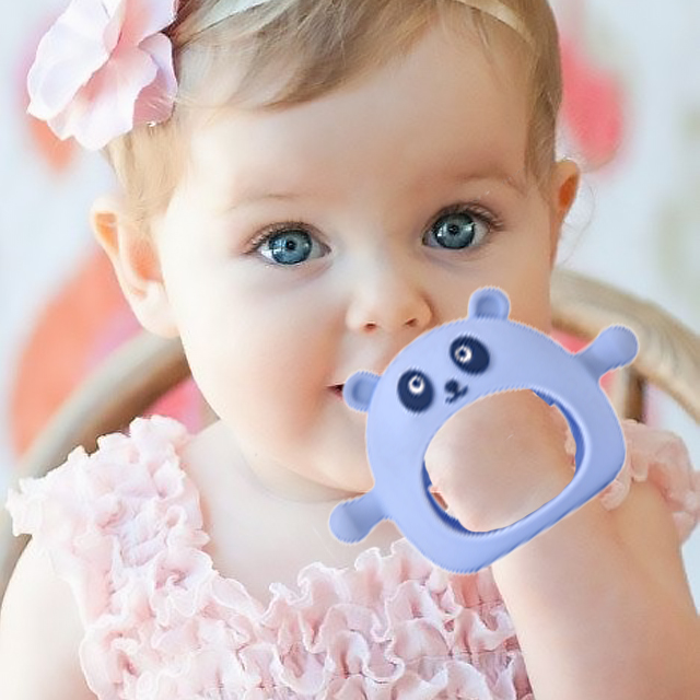Baby Teething Toys 0-12 Months Silicone Hand Teethers for Babies Infants Anti Drop Panda Chew Toys for Sucking Needs Anti Drop