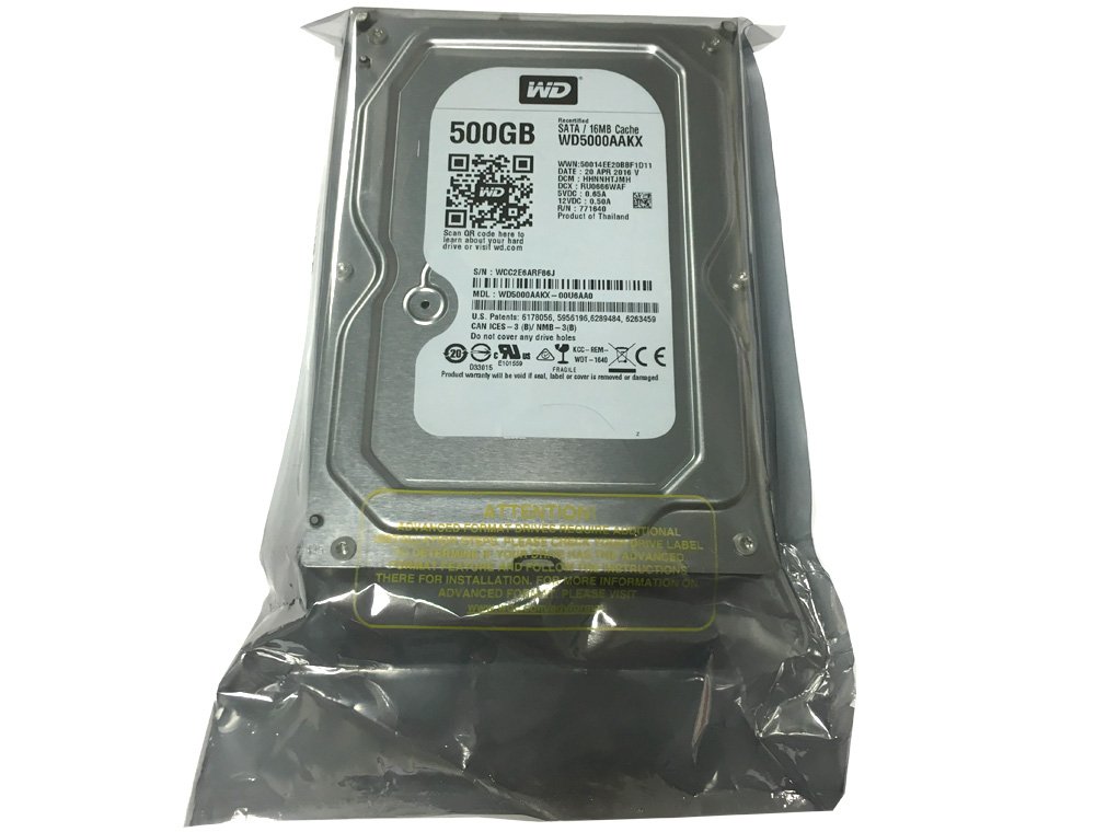 Western Digital Caviar Blue WD5000AAKX 500GB 7200RPM 16MB Cache SATA 6.0Gb/s 3.5in Internal Hard Drive (Renewed) - w/ 1 Year Warranty
