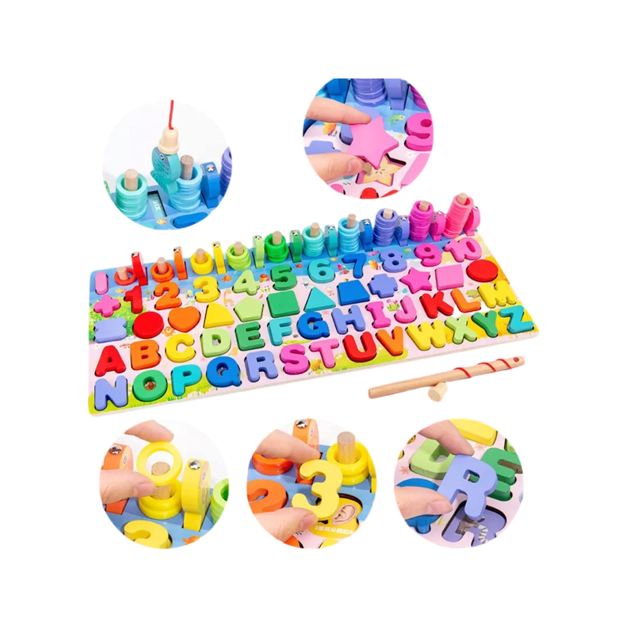 Baby Toddler Educational Montessori Wooden Alphabet and Shape Blocks and Busy Board Christmas Birthday Gift Ideas