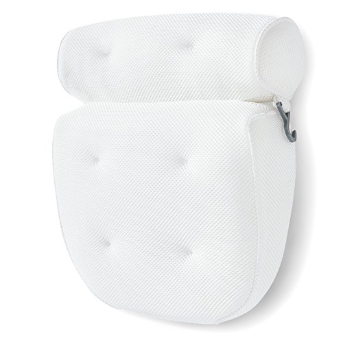 Idle Hippo Bath Pillow Bathtub Pillow, Bath Pillows for Tub Neck and Back Support with 6 Non-Slip Suction Cups, Ergonomic Bath Tub Pillow Headrest, Luxury Bath Accessory Spa Gifts for Bathtub, Hot Tub