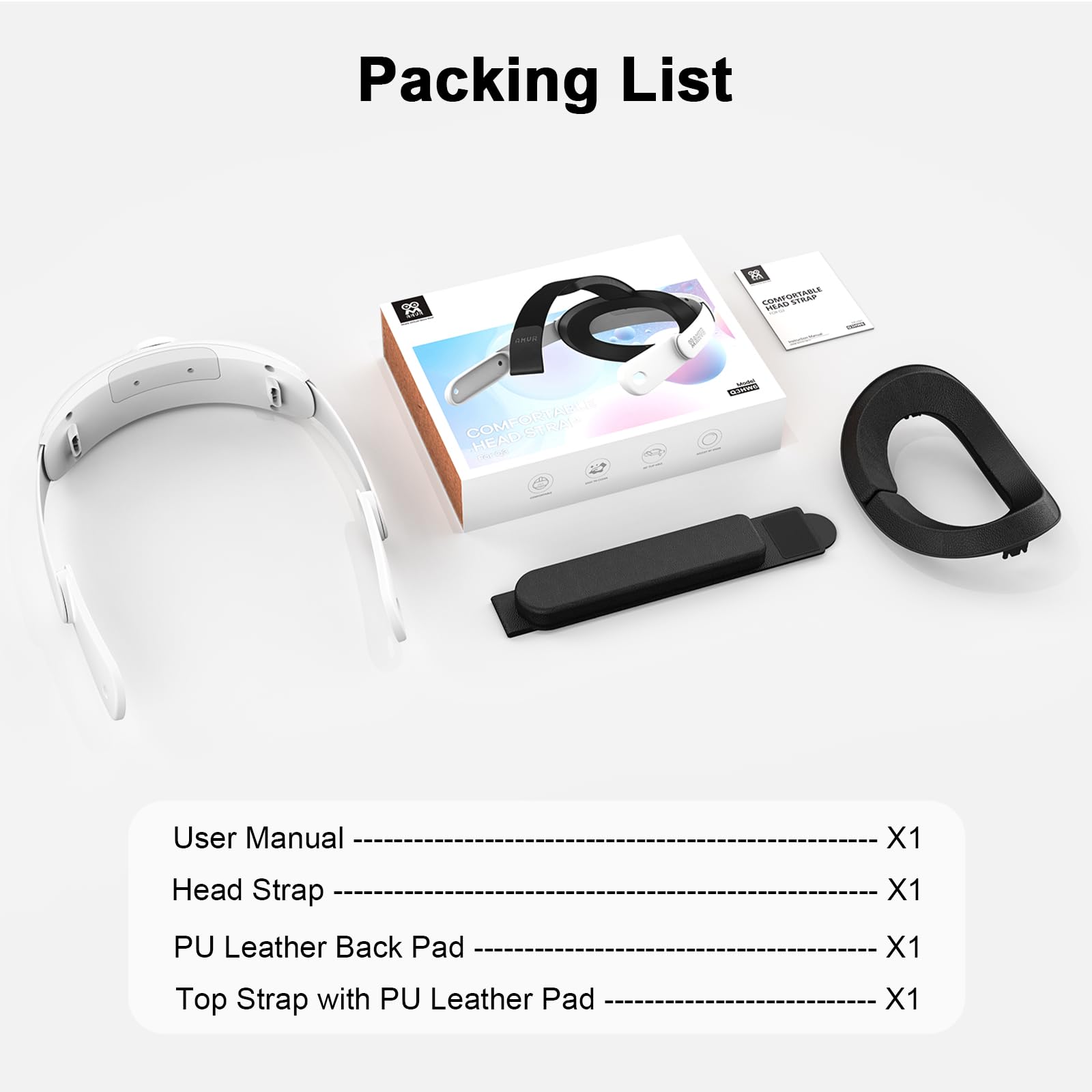 AMVR Battery Pack Head Strap for Oculus Quest 2 - Elite Strap With 6000mAh Batteries for Meta Quest2 Headset, Adjustable Band Relieve Squeeze,Foldable Frame With Fast Charging, Extend 5H Playtime