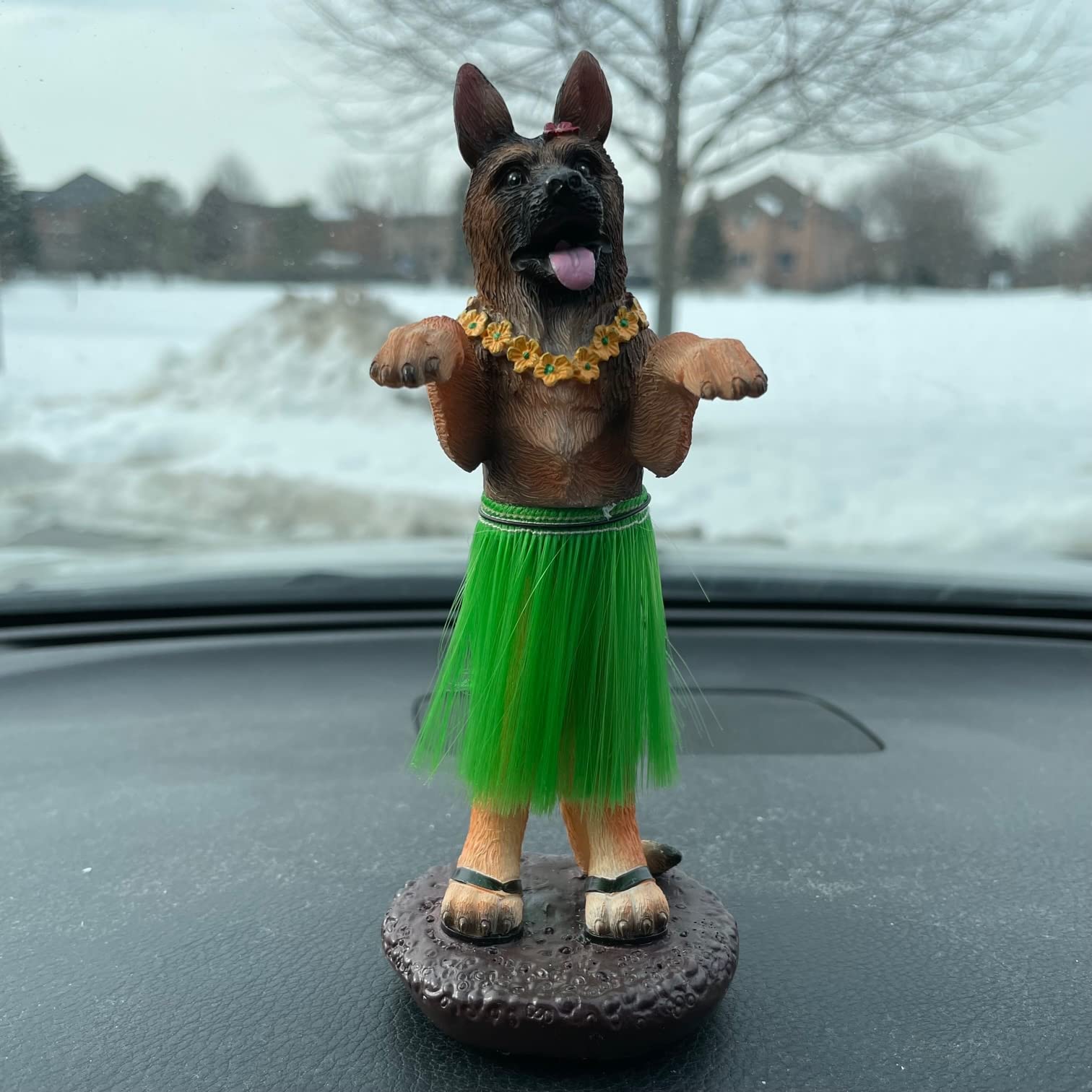 Franchise Figurine Company Hula Dog Dashboard Doll Car Accessories Bobblehead for Van Life and Beach Creations | German Shepherd | Golden Retriever | Labrador Retriever (German Shepherd)