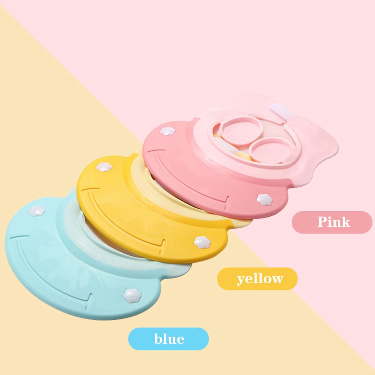 Shower Cap for Kids, Baby Shower Cap bath wash Shampoo rinser shield Hat Adjustable head hair Visor Protection Toddler and Children,Prevent water from entering eyes and ears(Blue)