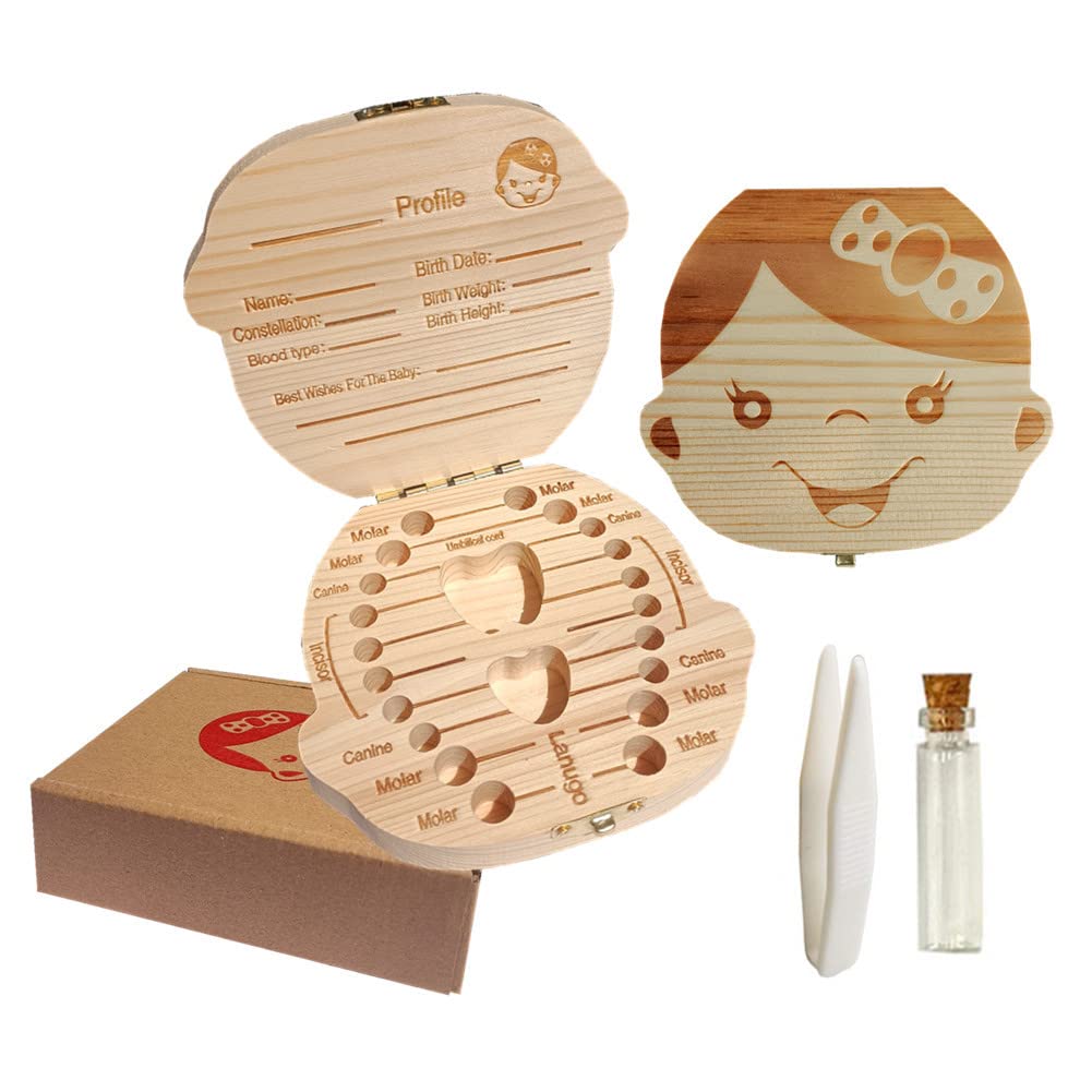 Baby Tooth Keepsake Box,Tooth Fairy Box,Wooden Tooth Box ,Baby Keepsake Storage Box,Tooth Saver,Tooth Holder for Kids Teeth,Tooth Boxes for Lost Teeth for Kids,Newborn Baby Birthday and Shower Gift