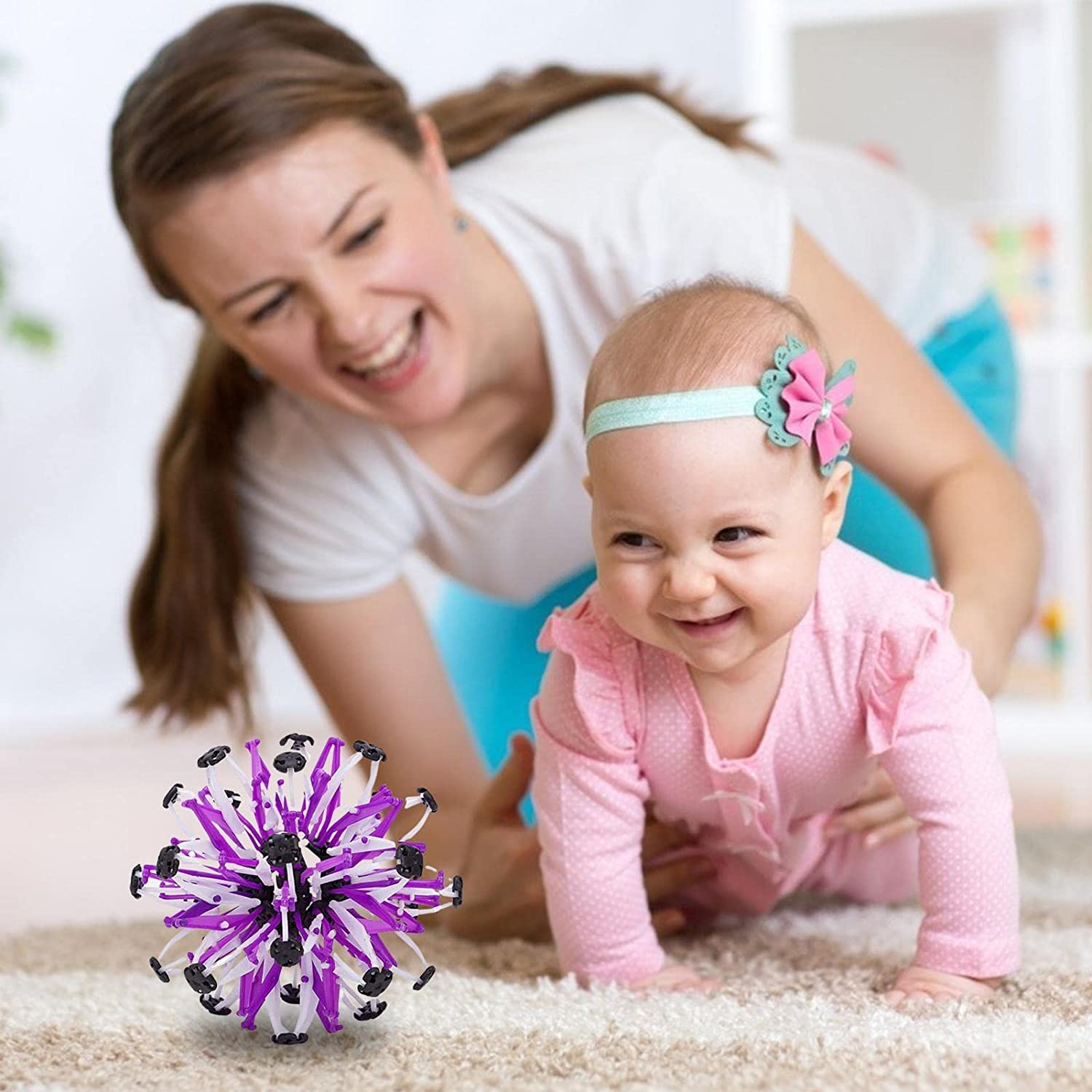 Baby Toy Novel Expansion Ball (Suitable for Practicing Yoga, deep Breathing) for Both Boys and Girls as a Birthday Gift (Purple)