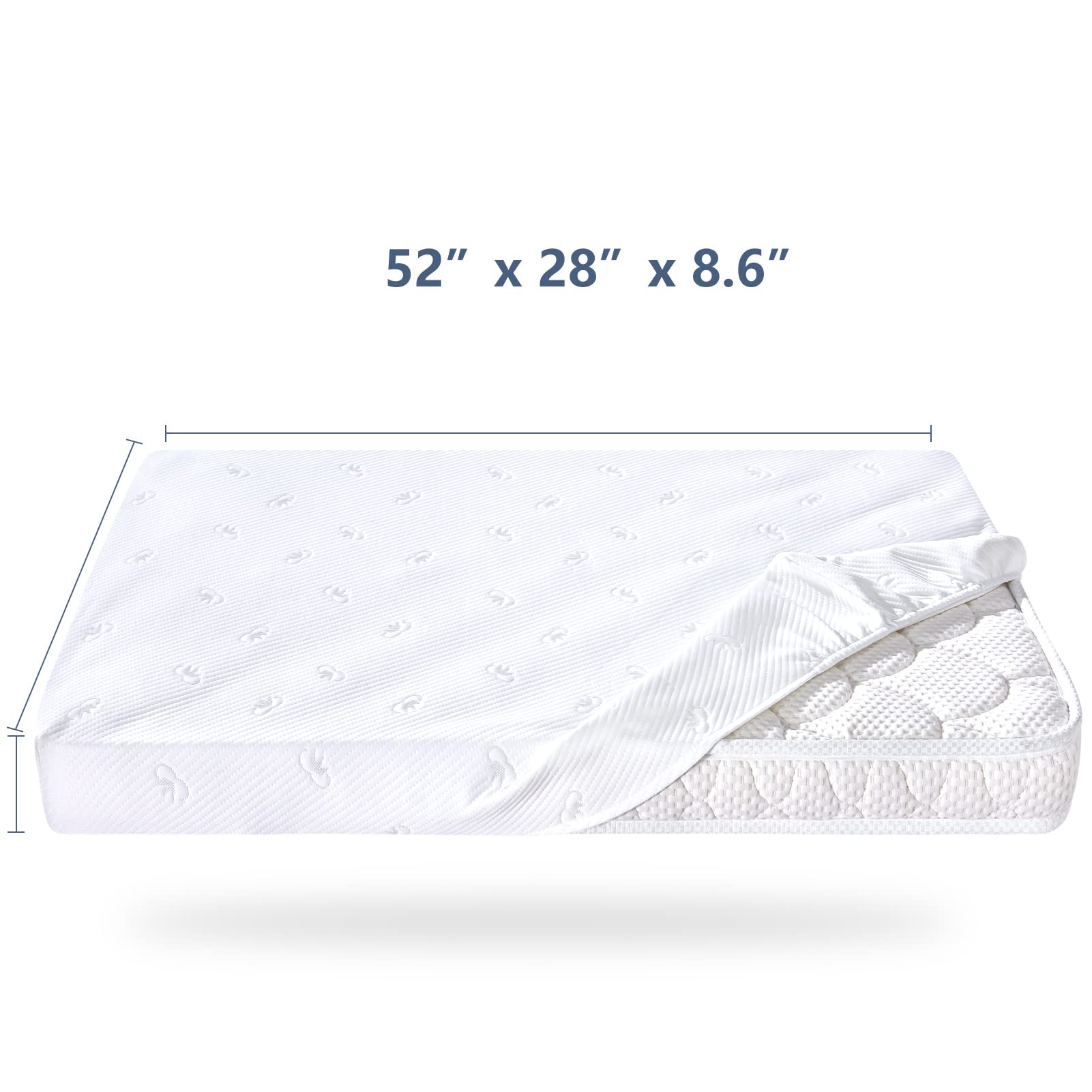 Bubble bear Noiseless and Waterproof Crib Mattress Protector, Super Skin-Friendly,Quilted Fitted Crib Mattress Sheet, Extra Soft Toddler Mattress Cover 52x28-fits up to 8.6"