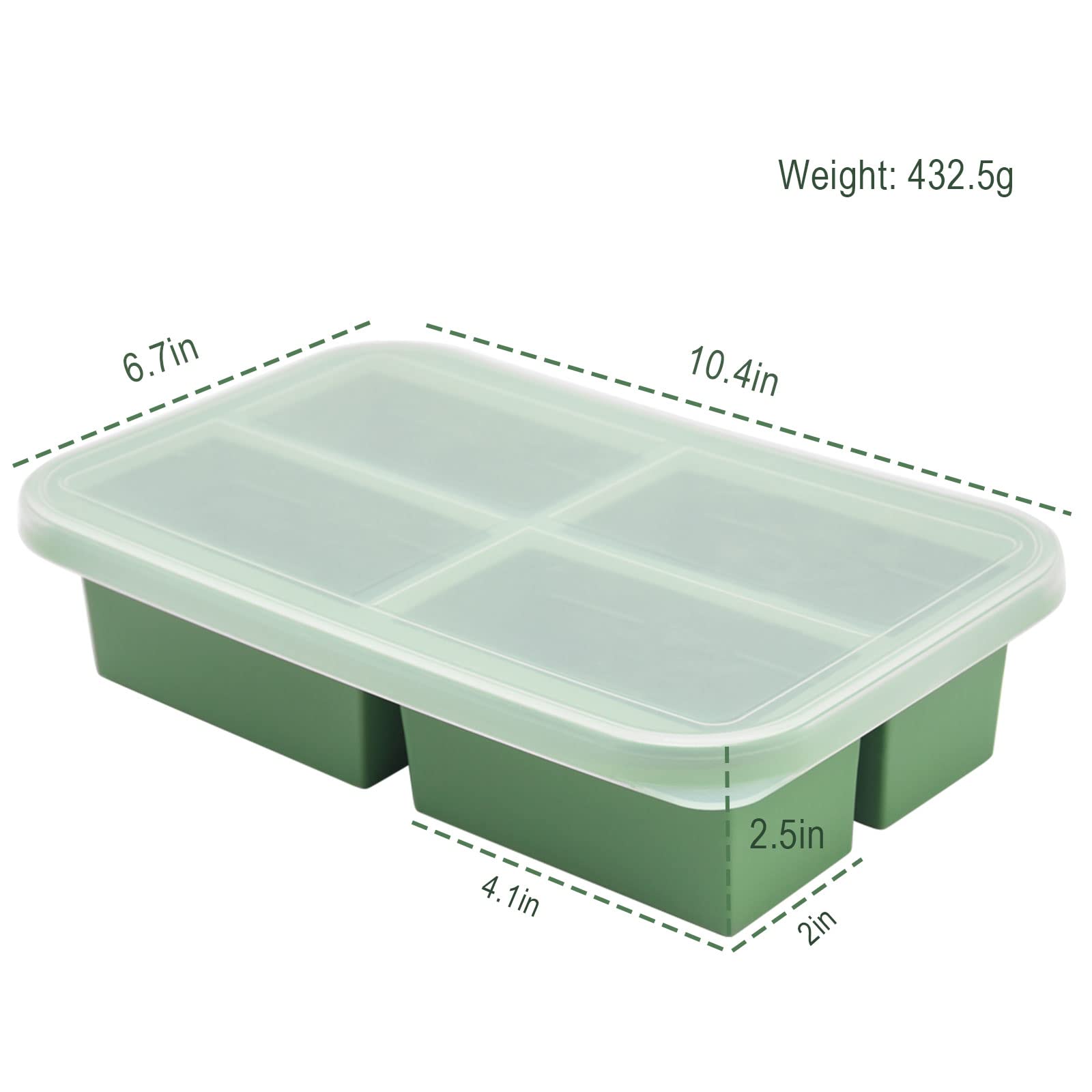 Bongpuda Soup Freezer Containers, Silicone Freezer Trays With Lid,Easy-Release,Reusable Freezer Storage Containers,For Freezing and Storing Broths,Sauces and Leftovers-2 Pack