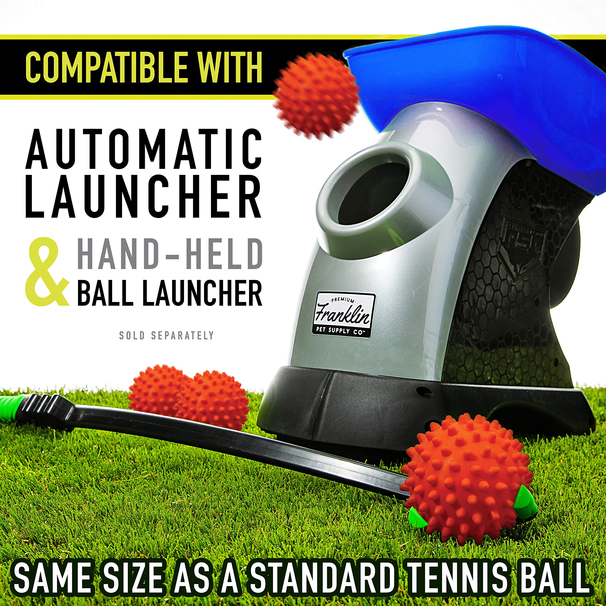 Franklin Sports Ready Set Fetch All Weather Ball - Launcher Ball - Slobber and Water Resistant,Orange