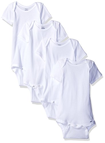 Gerber Baby 4-Pack Short-Sleeve Onesies Bodysuit, white, 4T
