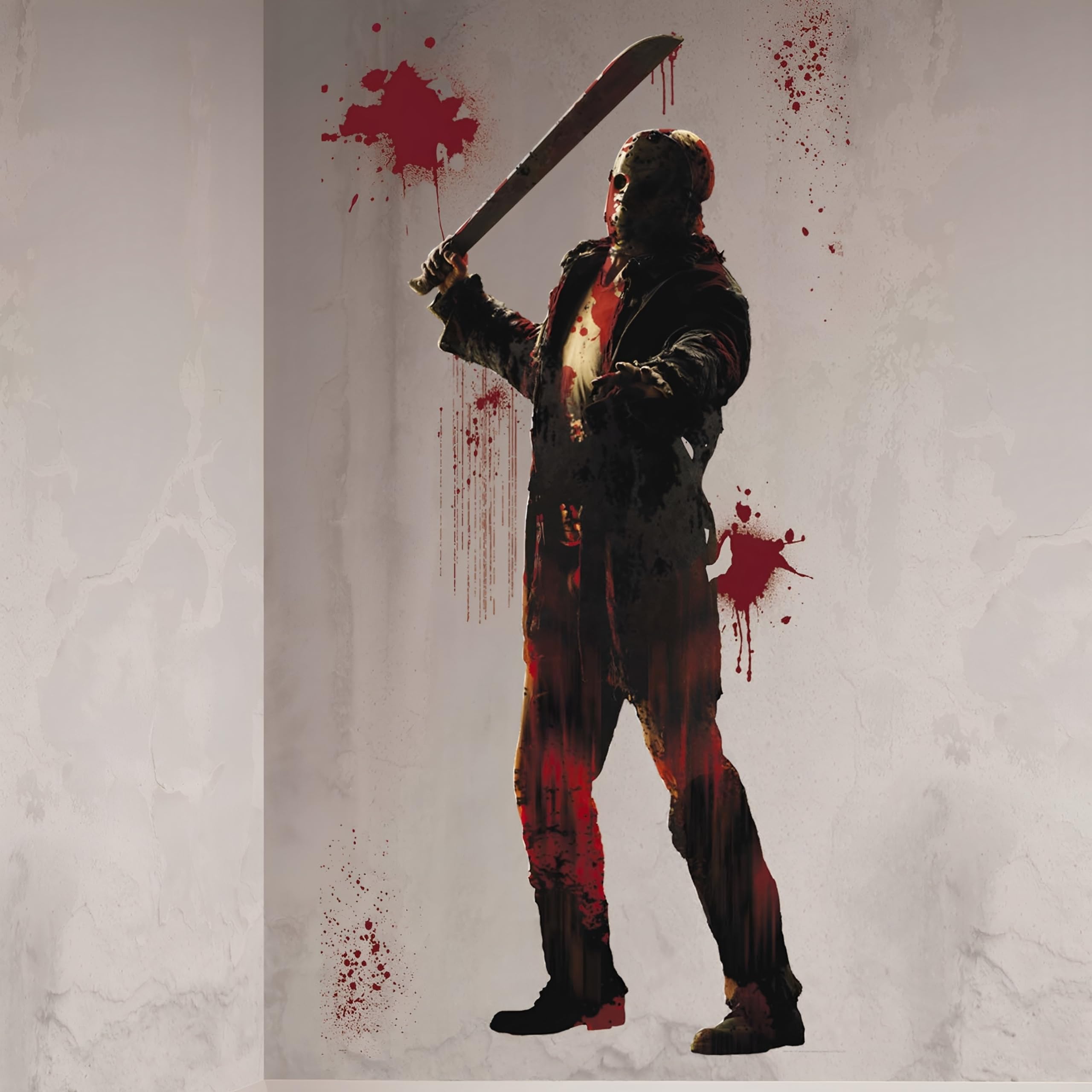 Friday The 13th Plastic Scene Setter Add-On - 33.5" x 65" (Pack og 1) - Spooky Wall Decoration Perfect for Halloween Party or Horror Movie Night