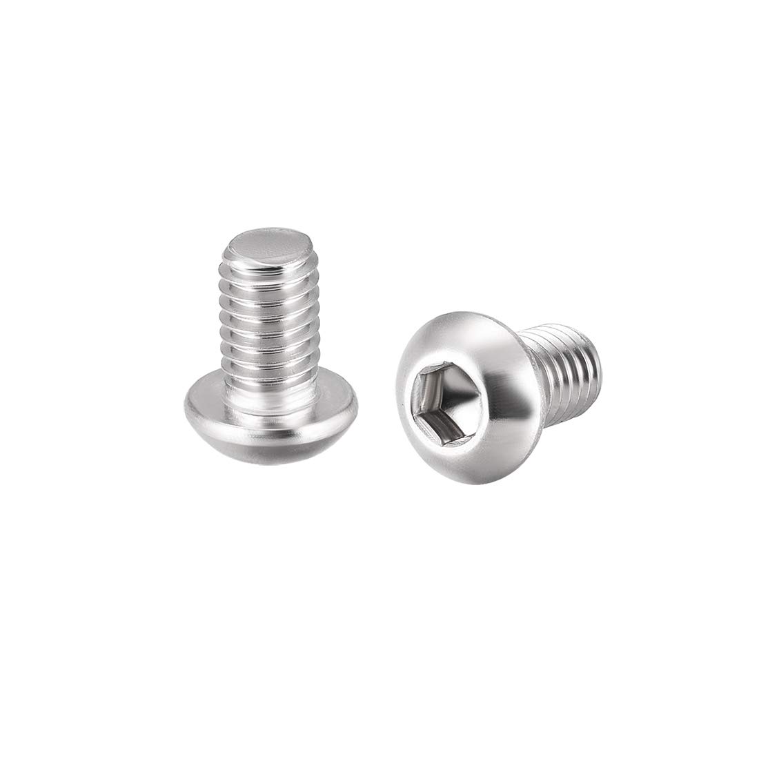 uxcell M6x10mm Machine Screws Hex Socket Round Head Screw 304 Stainless Steel Fasteners Bolts 20pcs