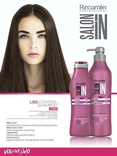 RECAMIER 34110 Professional Salon In Residue and SLS Free Strengthening Shampoo | Deep Cleansing Split End Mender | Tratamiento para el Cabello Seco y Maltratado 10.1 OZ