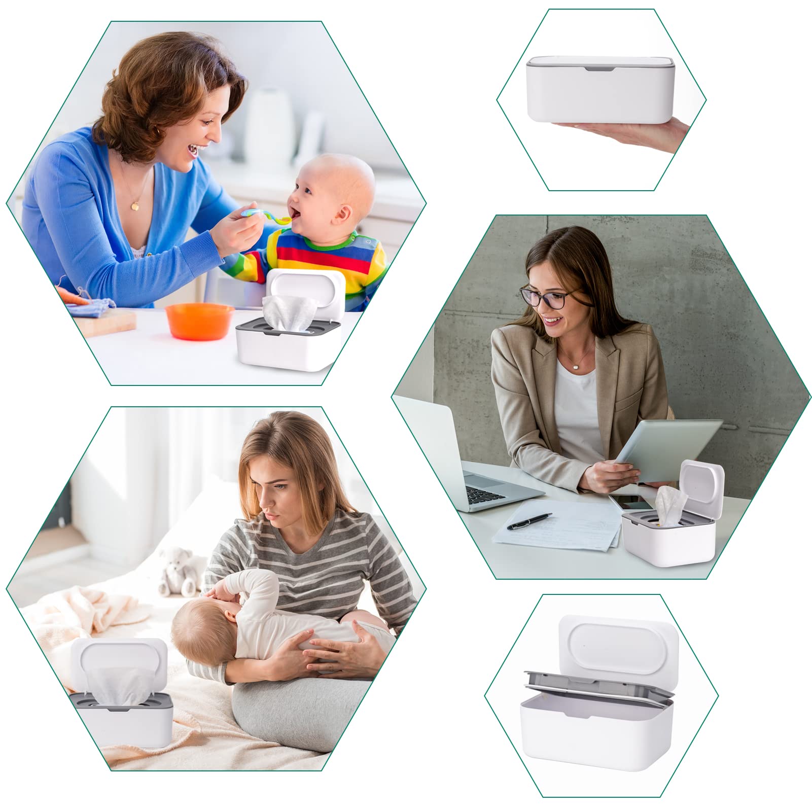 Baby Wipes Dispenser,Baby Wipes Case Holder Keeps Diaper Wipes Fresh Non-Slip Wipe Container Three-Layer Seal Design
