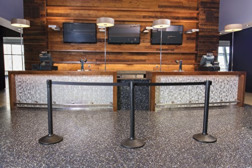 US Weight - U2000 Sentry Stanchion with 6.5 Foot Retractable Belt β Easy Connect Assembly (2-Pack), Black