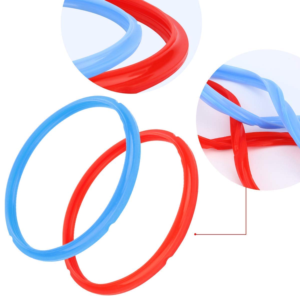 9 inch Tempered Glass Lid for Instant Pot 6 Quart, Silicone Lid Silicone Cover for Instant Pot 6 Quart, Silicone Sealing Rings for Instant Pot 5 qt or 6 qt (2 Pack), Set of 4 Instant Pot Accessories